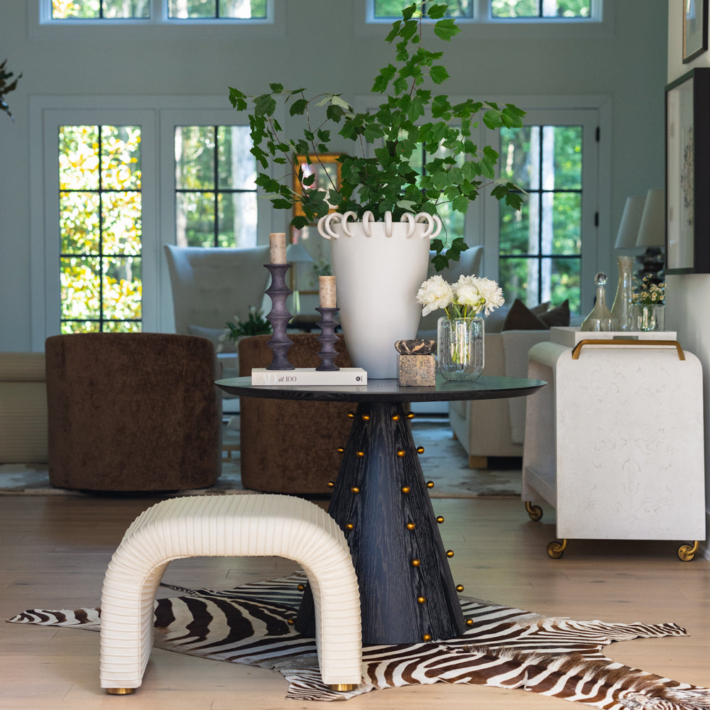 Cade Stool - Milk Leather – Ashley Childers