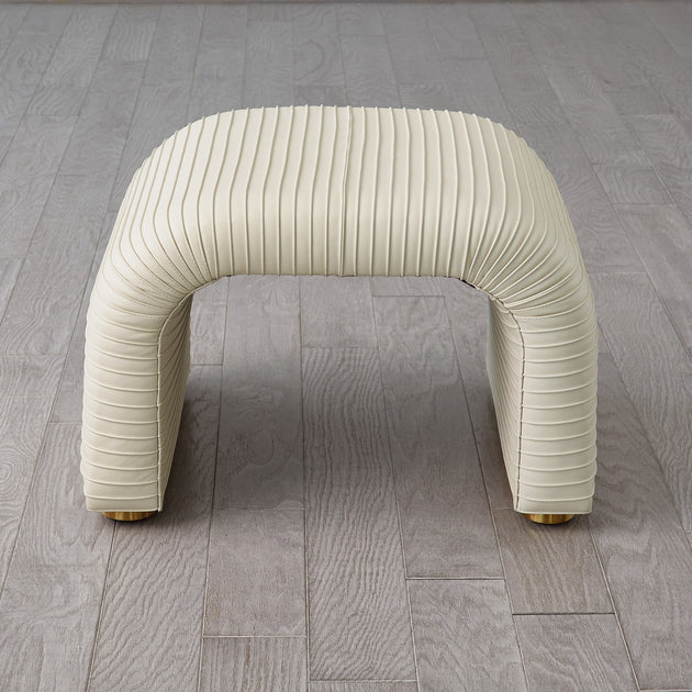 Cade Stool - Milk Leather – Ashley Childers